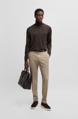 BOSS - Regular-fit rollneck sweater in extra-fine merino wool