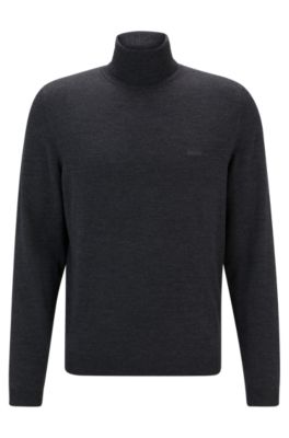 BOSS - Jersey regular fit con cuello vuelto de lana merina extrafina