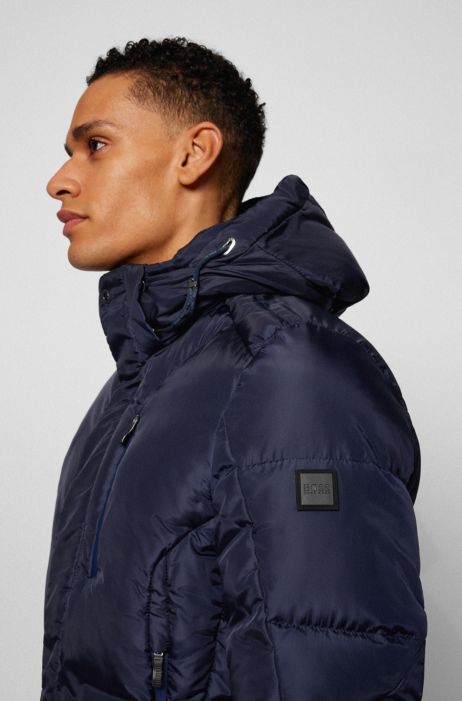 Hugo Boss Norwood Hooded Shirt Jacket Shacket Lightweight in Blue Size ...