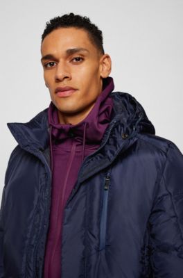 Hugo Boss Norwood Hooded Shirt Jacket Shacket Lightweight in Blue Size ...