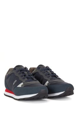 Hugo Boss - Retro-inspired running trainers with suede trims