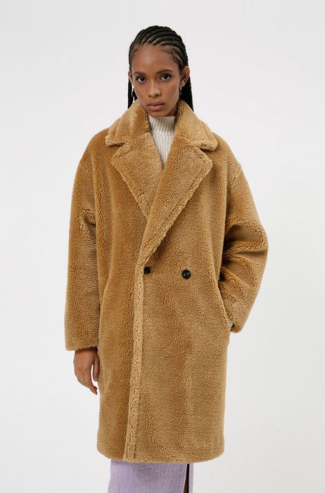 Teddy Fur Pea Coat - Tradingbasis