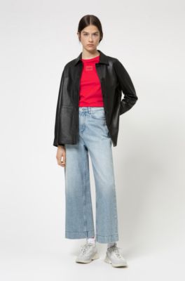 HUGO - スリムフィット コットンTシャツ ロゴラベル