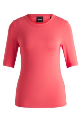 BOSS - 스트레치 모달 블렌드 슬림 핏 티셔츠 - 핑크