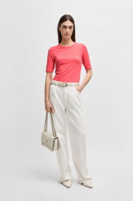 BOSS - 스트레치 모달 블렌드 슬림 핏 티셔츠 - 핑크