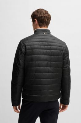 BOSS - Waterafstotende jas met 3D-logoband - Zwart