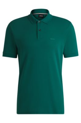 BOSS - Pallas Regular-fit polo shirt in cotton - Dark Green