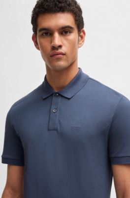 BOSS - Pallas Regular-fit polo shirt in cotton - Blue
