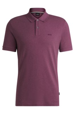 BOSS Pallas Regular Fit Poloshirt aus Baumwolle mit Logo Stickerei Dunkellila