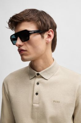 BOSS - Polo em algodão interlock com logótipo bordado - Light Beige