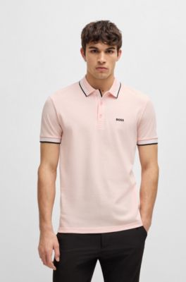 BOSS - Polo Paddy em piqué de algodão com logótipo por baixo do ...