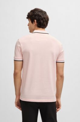 BOSS - Paddy-polo van katoenpiqué - Lichtroze