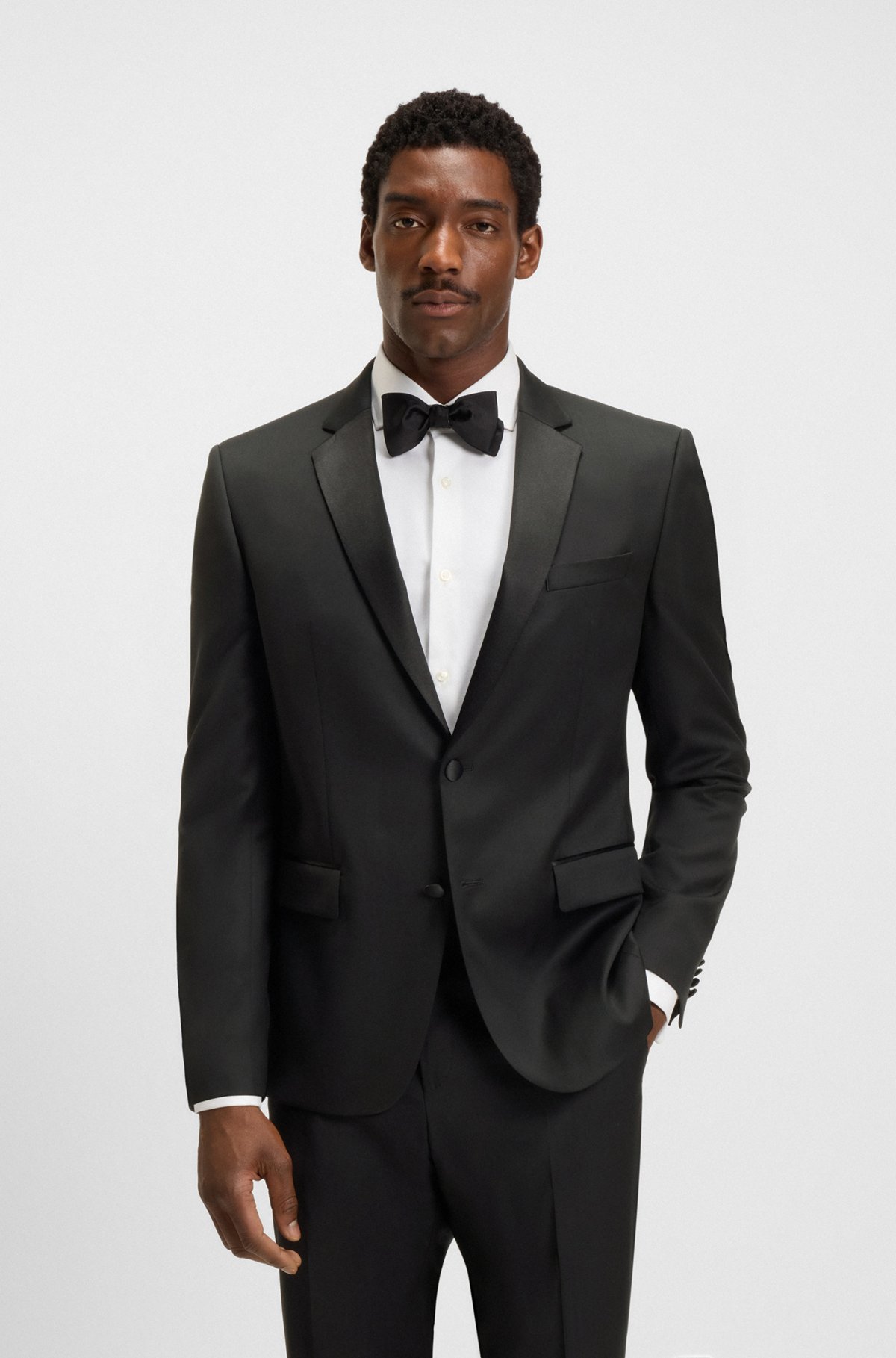 BOSS - スリムフィット タキシードジャケット バージンウール BOSS - スリムフィット タキシードジャケット バージンウール