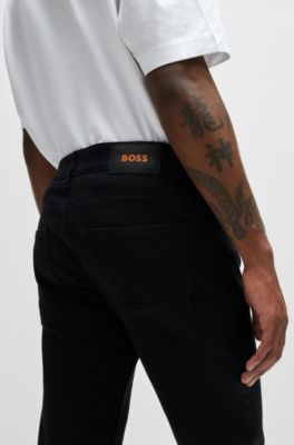 BOSS - Slim-fit jeans in black comfort-stretch denim - Black