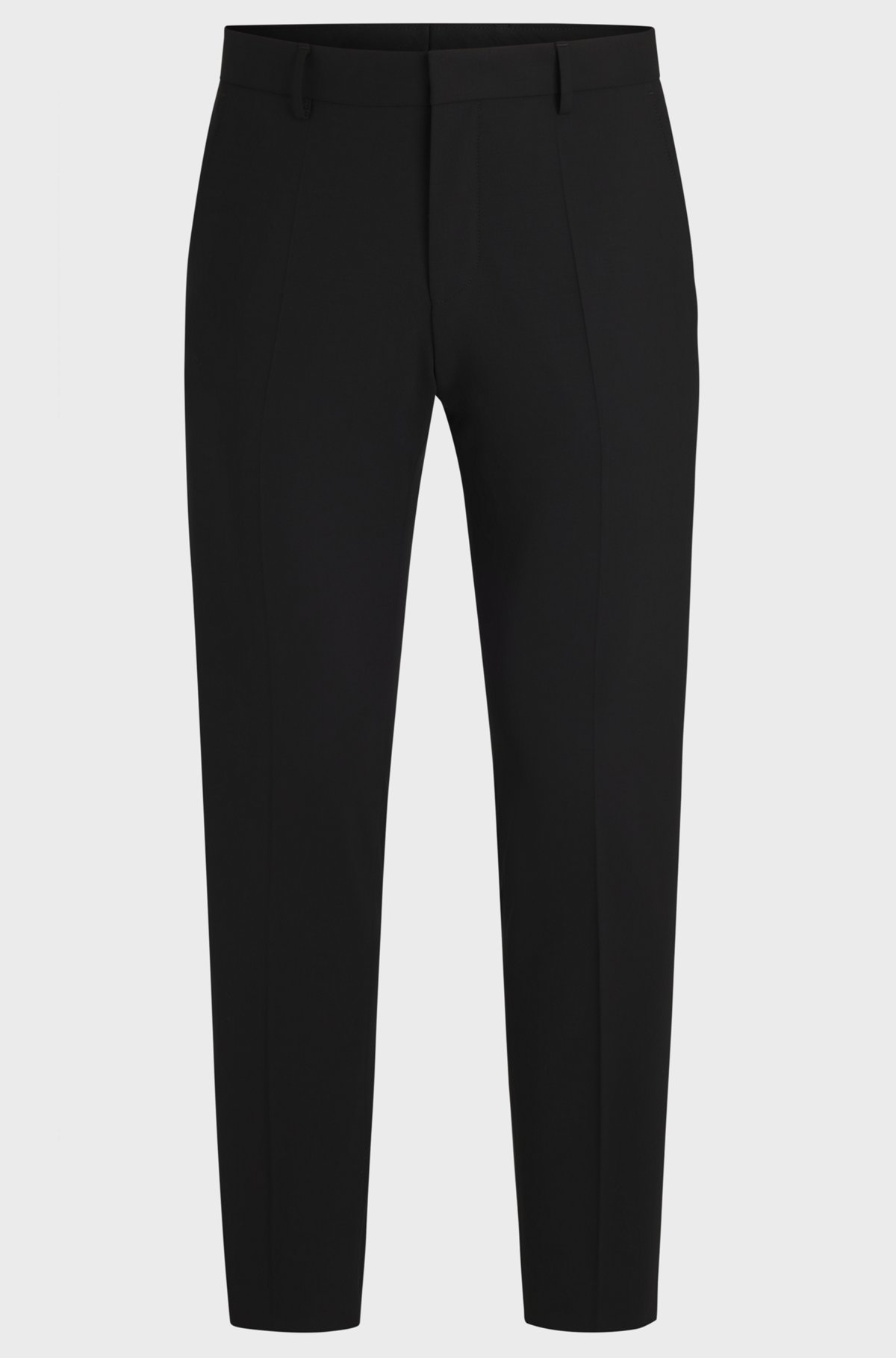 BOSS - スリムフィットパンツ ストレッチバージンウール - ブラック BOSS - スリムフィットパンツ ストレッチバージンウール - ブラック