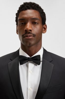 BOSS - Fluga i sidenjacquard, tillverkad i Italien - Svart