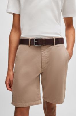 BOSS - Læderbælte med indgraveret logospænde