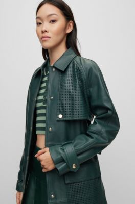 Hugo boss perforated leather jacket online