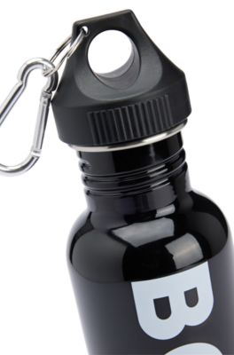 BOSS - Signature-stripe stainless-steel water bottle with contrast logo ...