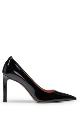 Hugo Boss Patent-leather Pumps With Straight 9cm Heel In Black | ModeSens