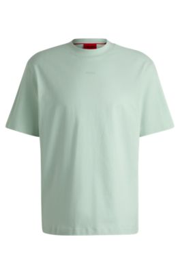 HUGO - T-shirt de ajuste descontraído em algodão com estampado do logótipo