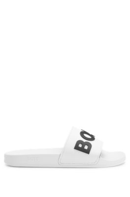 Mens white hugo boss sliders online