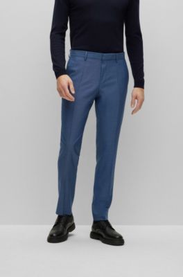 BOSS - Traje slim fit en lana, seda y multielastano