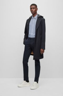 BOSS - Regular-fit shirt in geometric-print performance-stretch jersey