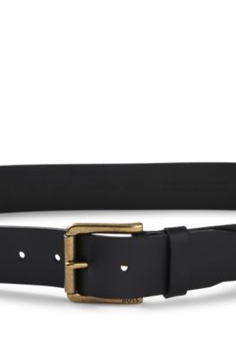 BOSS - Cinto de pele com fivela de pino da marca - Black