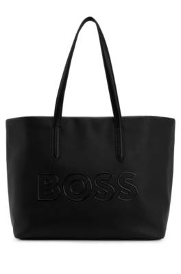 Hugo Boss Grained Faux-leather Shopper Bag With Outline Logo | ModeSens