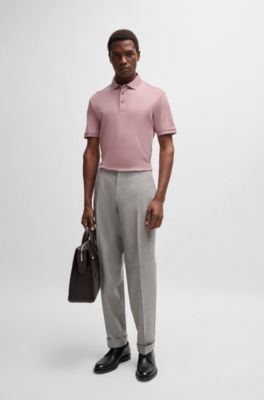 BOSS - Polo regular fit de algodón italiano mercerizado - Rosa claro