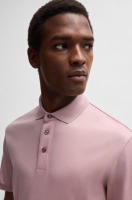 BOSS - Polo regular fit de algodón italiano mercerizado - Rosa claro