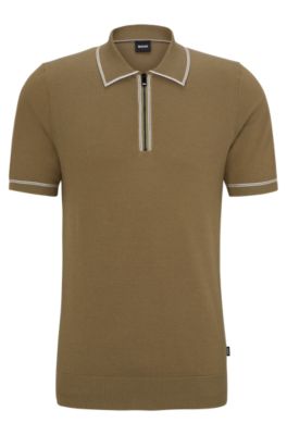 BOSS Regular-fit Polo Sweater With Zip Placket