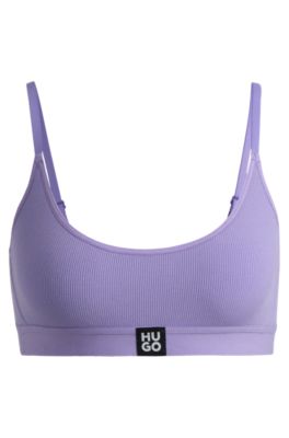 HUGO - Stretch-modal bralette with logo waistband - Light Purple