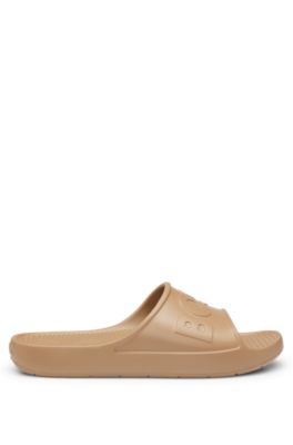 BOSS - Lightweight EVA slides with logo strap - Beige