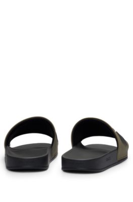BOSS - Italian-made slides with raised logo - Light Green