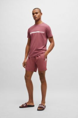 BOSS - Italian-made slides with raised logo - Dark Red