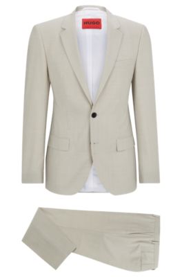 HUGO - Slim-fit suit in performance-stretch fabric - Light Grey