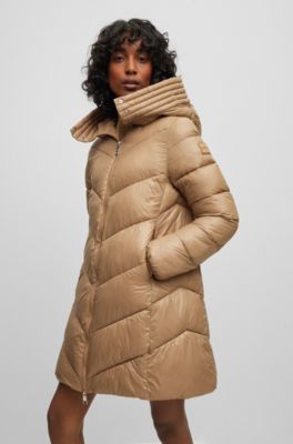 BOSS - Regular-fit puffer jacket in water-repellent gloss fabric