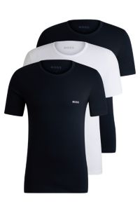 BOSS - Three-pack of logo-embroidered T-shirts in cotton