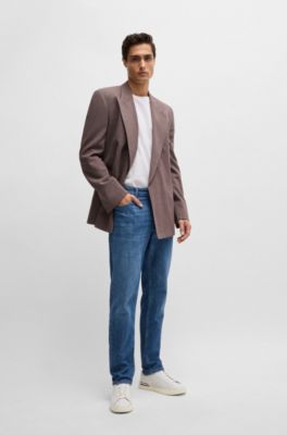 BOSS - Leather cupsole trainers with signature stripe and logo - White