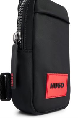 HUGO - Reporter bag with red logo patch