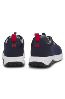 HUGO - Mixed-material trainers with EVA-rubber outsole - Dark Blue