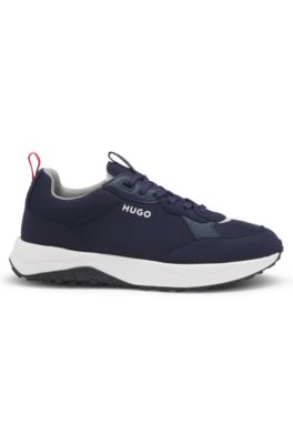 HUGO - Mixed-material trainers with EVA-rubber outsole - Dark Blue