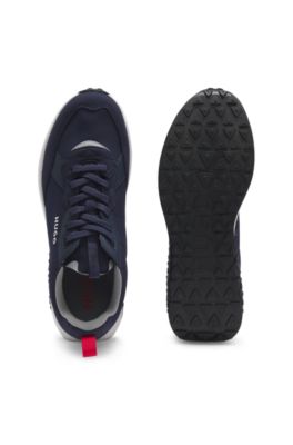 HUGO - Mixed-material trainers with EVA-rubber outsole - Dark Blue