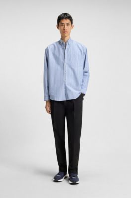 HUGO - Mixed-material trainers with EVA-rubber outsole - Dark Blue