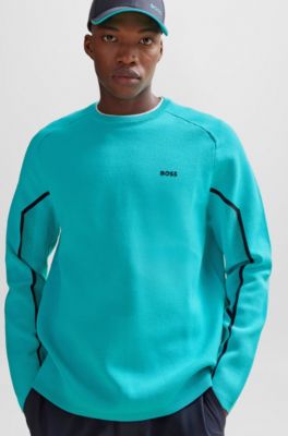 BOSS - Regular-fit sweater with ribbed cuffs in degradé jacquard ...