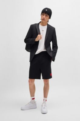 HUGO - Sneakers in een combinatie van materialen met verhoogd logo - Wit