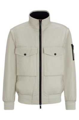 BOSS Bomber deperlant a manches amovibles Naturel