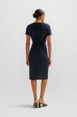 BOSS - Businesskjole med korte ærmer i stof med stræk